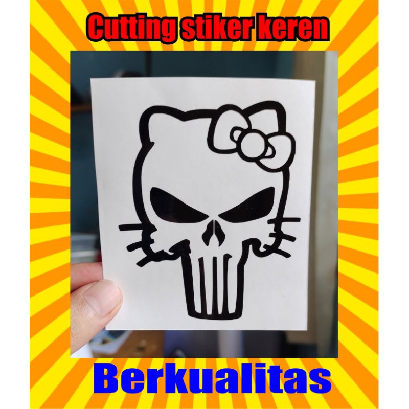 Jual stiker cutting hello Kitty punisher sticker keren | Shopee Indonesia