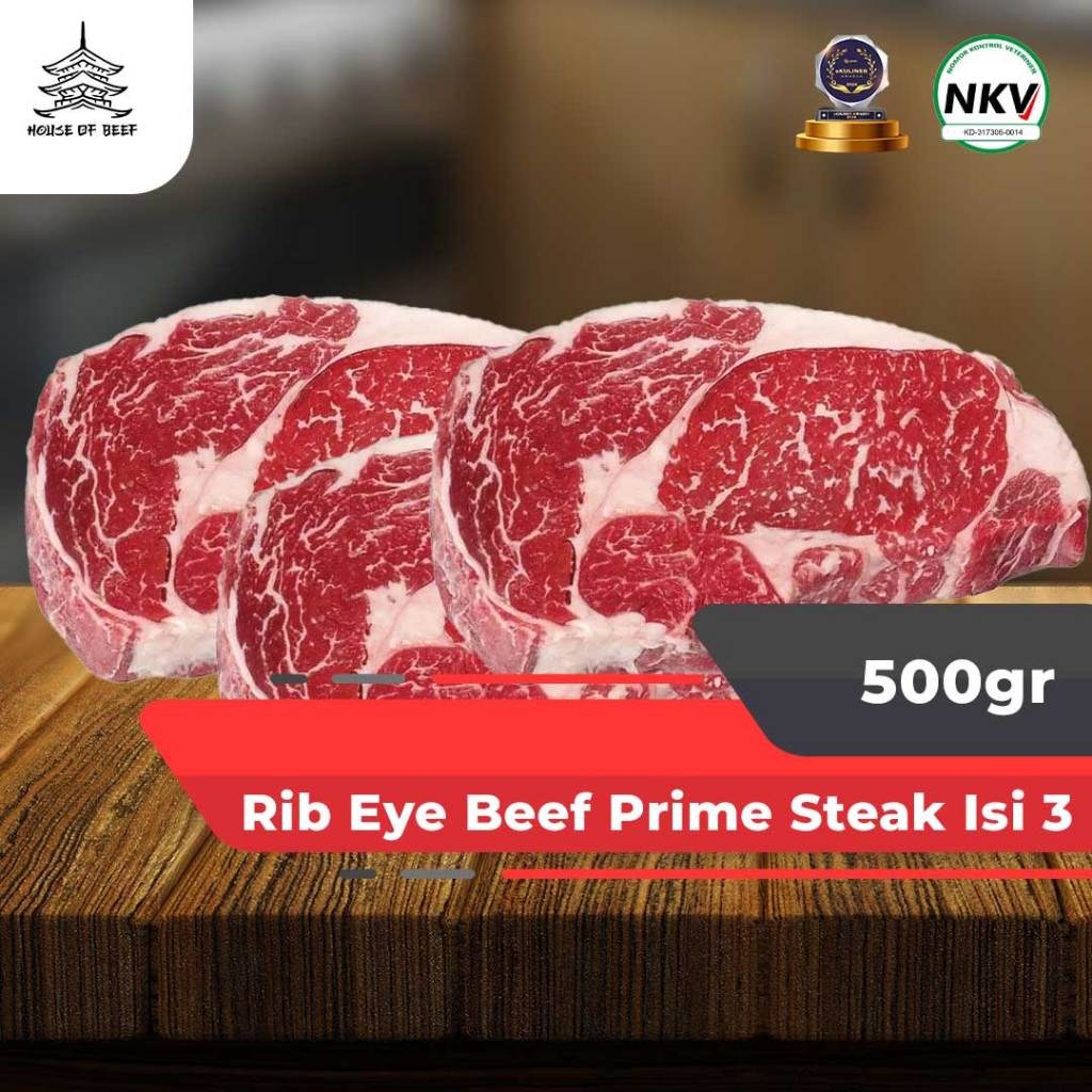Jual Daging Sapi Rib Eye Beef Steak AUS Grade A Isi 3 pcs 500gr ...