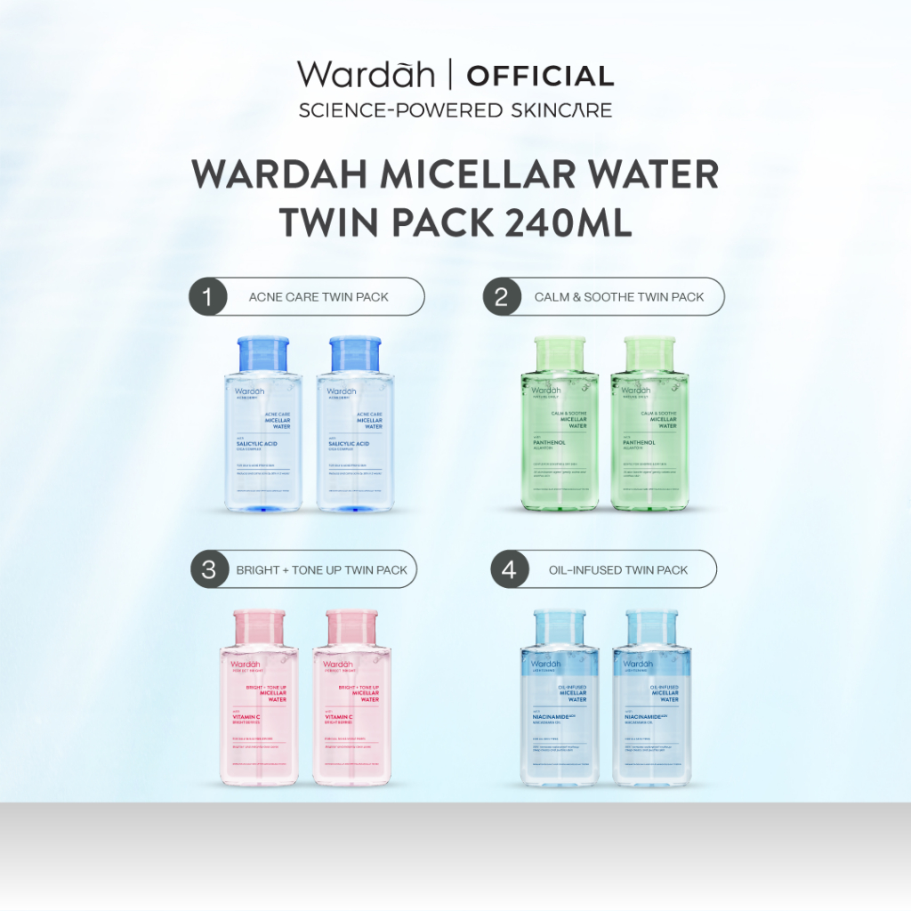 Jual [TWINPACK] WARDAH Micellar Water 240 ml (Perfect Bright, Nature ...