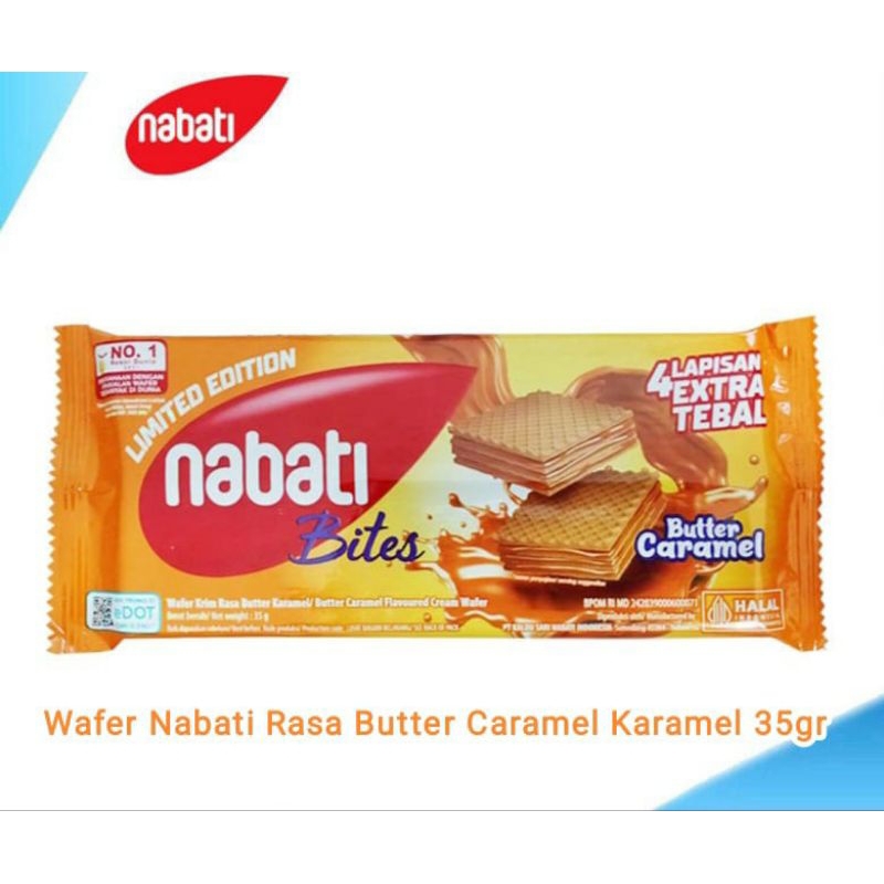 Jual WAFER NABATI RASA BUTTER CARAMEL 35gr ( EXP JUNI 2025) | Shopee ...