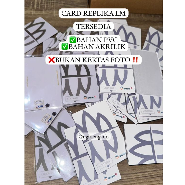 Jual REPLIKA CARD KARTU LM LOGAM MULIA BAHAN AKRILIK DAN PVC (HARGA ...