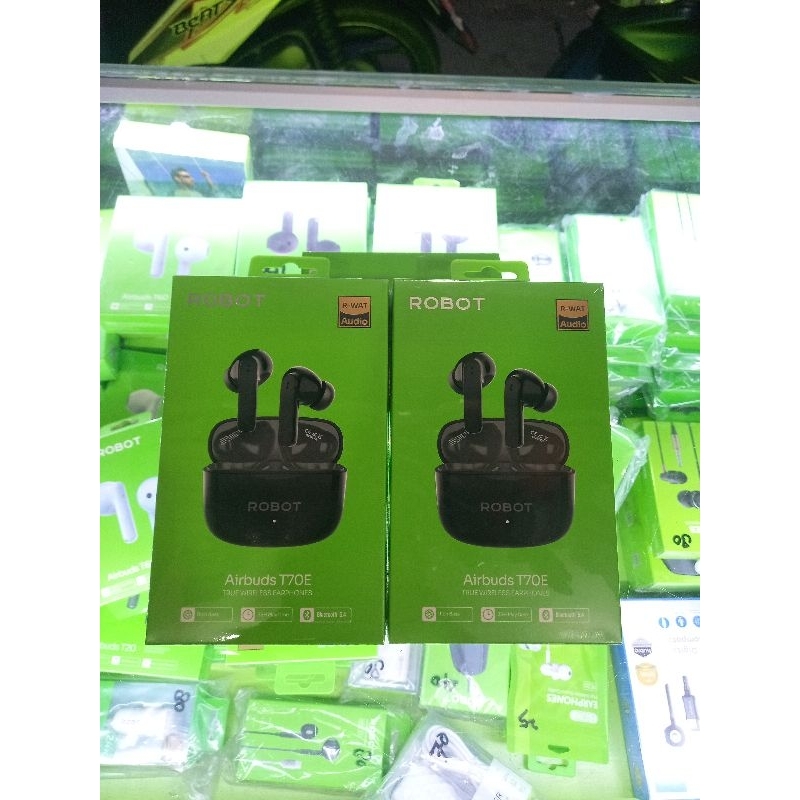 Jual ROBOT TWS Earphone Airbuds T70E Bluetooth 5.4 Original - Garansi 1 ...