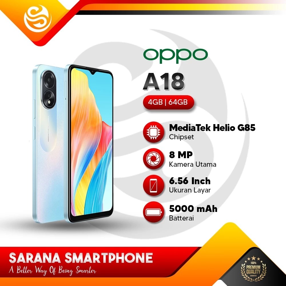 Jual Oppo A18 RAM 4GB/128GB 5000mAh Large Battery, 90Hz Sunlight ...