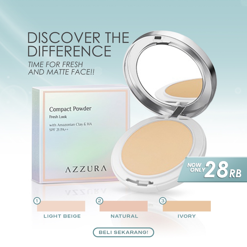 Jual AZZURA Compact Powder Bedak Padat | Shopee Indonesia