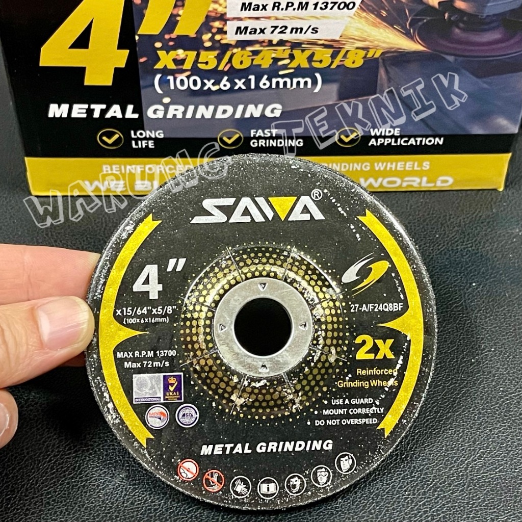 Jual SAWA ORIGINAL METAL GRINDING WHEEL 4" 100 X 6 X 16 mm - Batu ...