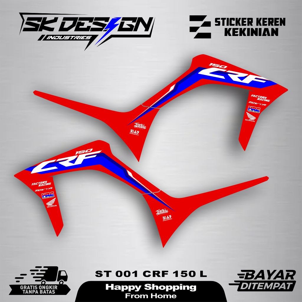 Jual ST 001 Sticker Striping Motor Honda CRF 150 L Tema Simpel Elegant Sudah Cutting | Shopee ...