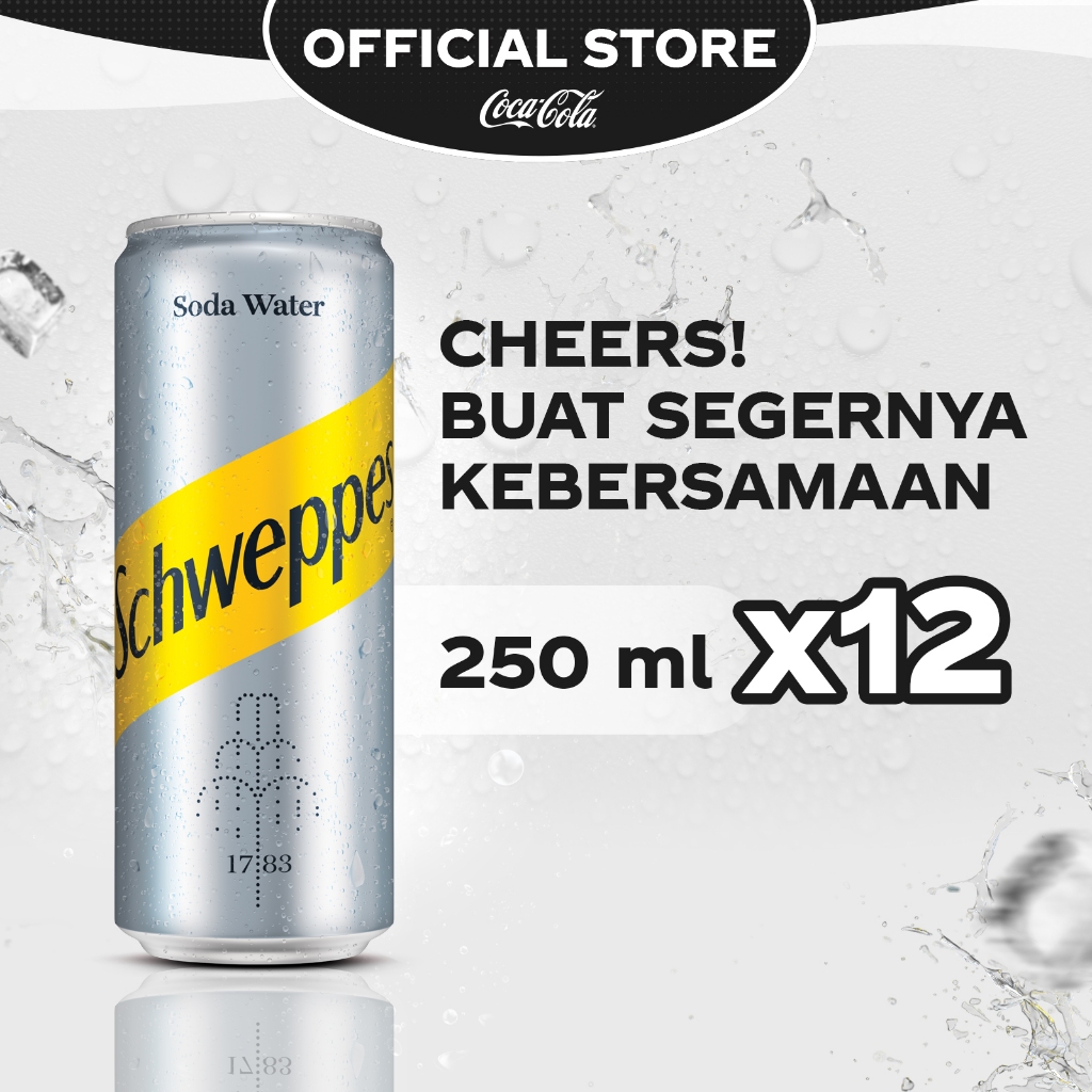 Jual Schweppes Soda Water - CAN 250ml x 12pcs | Shopee Indonesia