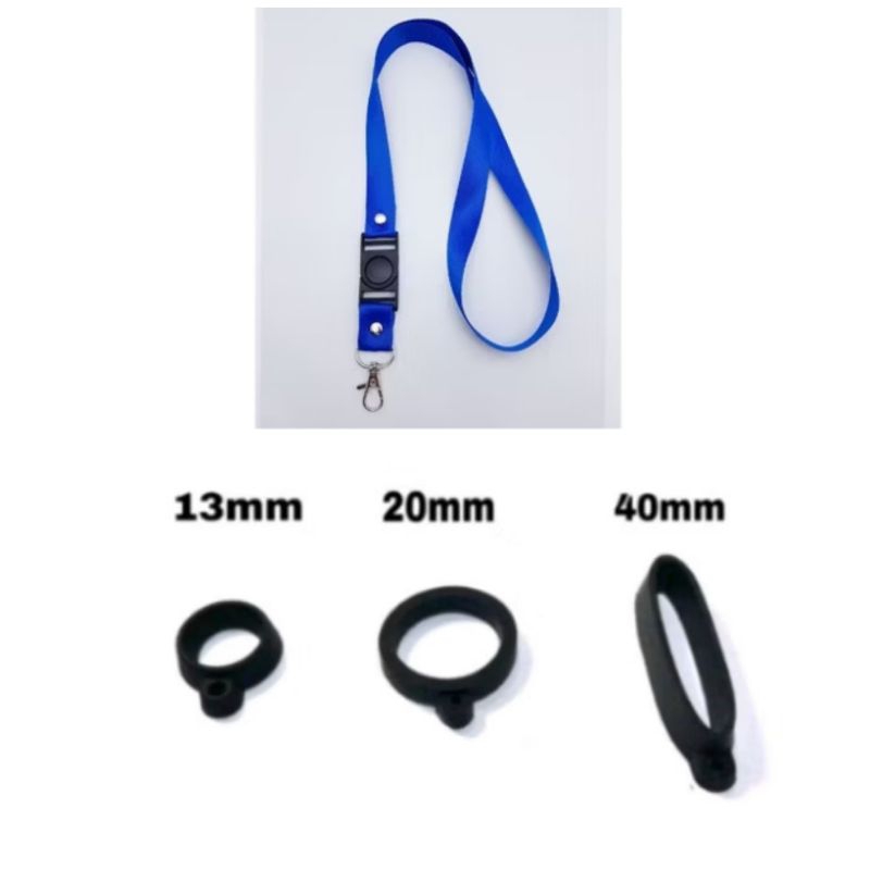 Jual Tali Gantungan BIRU BCA POLOS lebar 2 cm dan gratis 3 pcs karet ...