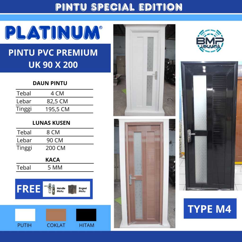 Jual Pintu PVC Kamar 90X200 Tipe M4 Pintu Kamar Mandi Toilet WC 90 X ...