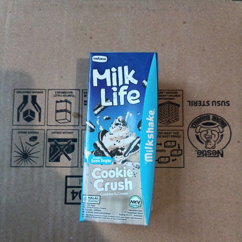 Jual Milk Life Milkshake Cookie Crush cookies&cream susu UHT 200ml 1pcs ...