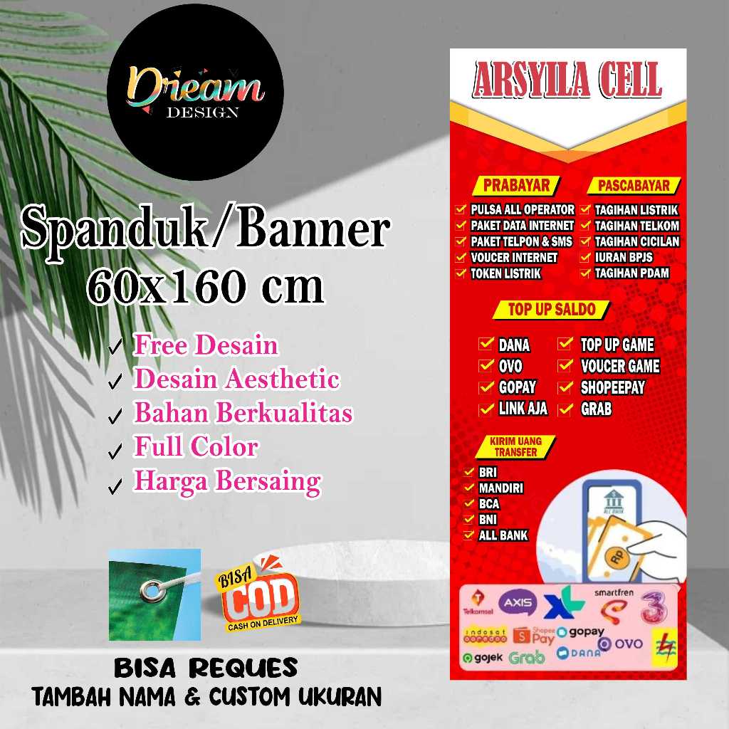 Jual Jual Cetak Spanduk Banner 60x160 cm ARSYILA CELL | Shopee Indonesia