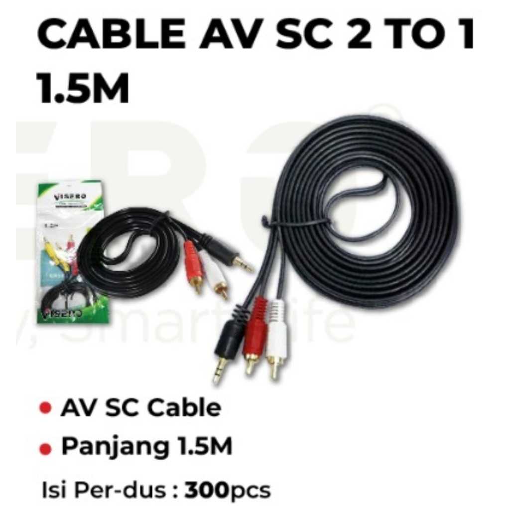 Jual Kabel Audio / Kabel RCA 2-1 1,5Meter | Shopee Indonesia