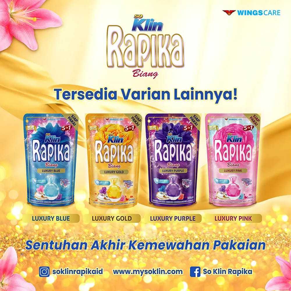 Jual So Klin Rapika Pewangi Pakaian Ungu Lavender Splash Pouch 400ml ...