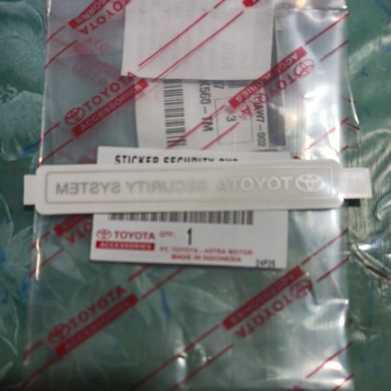 Jual Stiker Label Kaca Mobil Depan Toyota Security System | Shopee ...