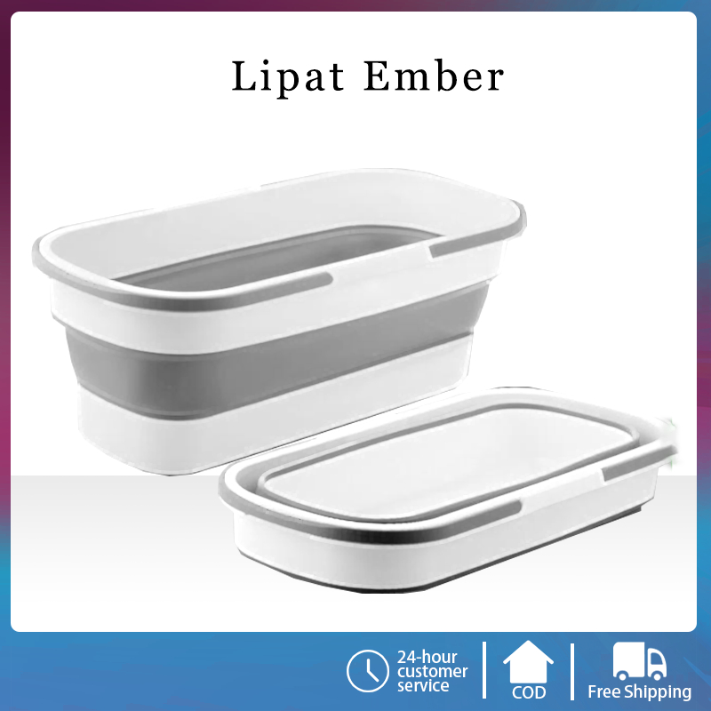 Jual Ember Lipat Serbaguna Silikon Lembut 15 Liter Bulat Simpel ...