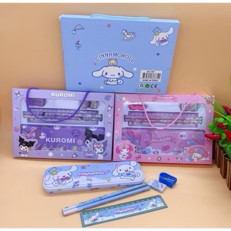 Jual KOTAK PENSIL KUROMI STUDY SET SANRIOO STATIONERY SET 6 IN 1 ALAT ...