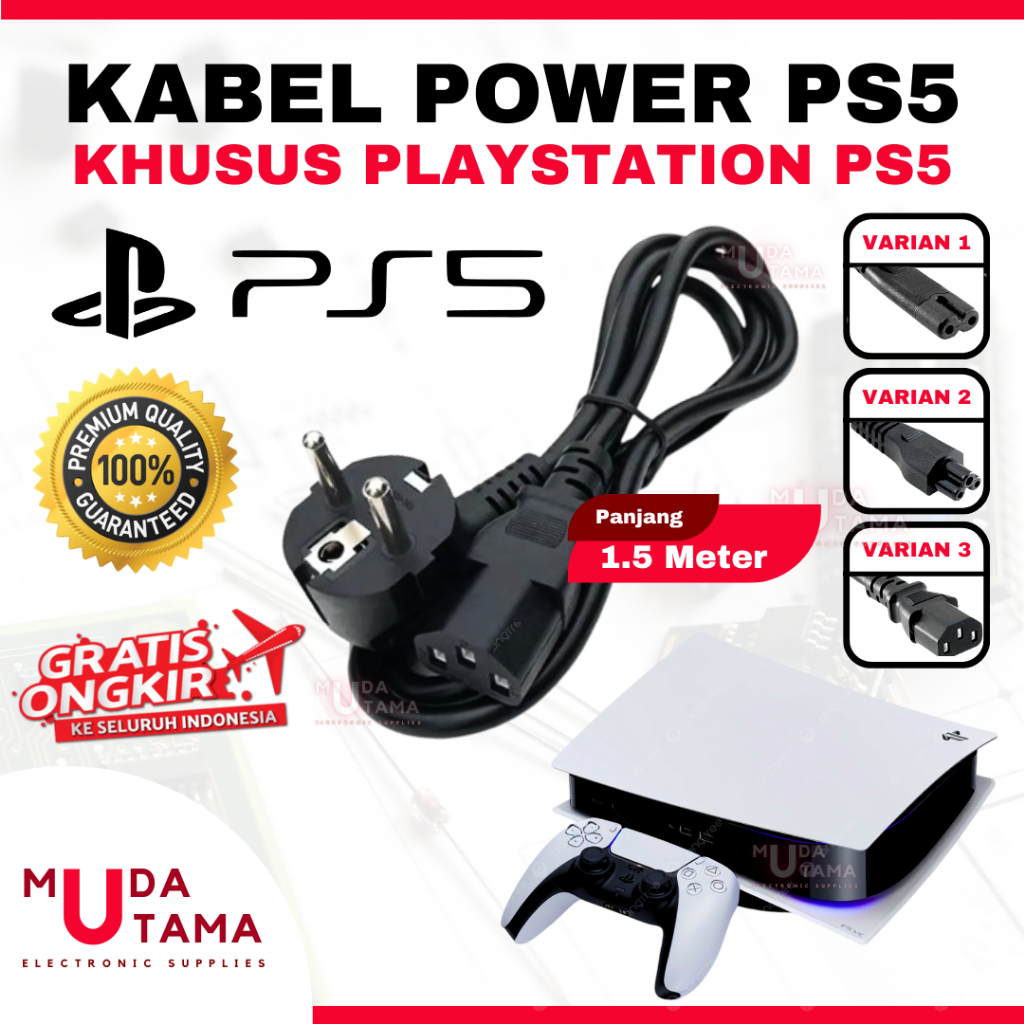 Jual KABEL LISTRIK PS5 HIGH QUALITY ANTI KORSLET | COK KABEL ...