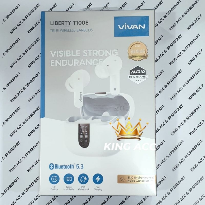 Jual VIVAN ENC TWS LIBERTY T100E 42H PLAYTIME WITH DISPLAY PPWERFULL ...