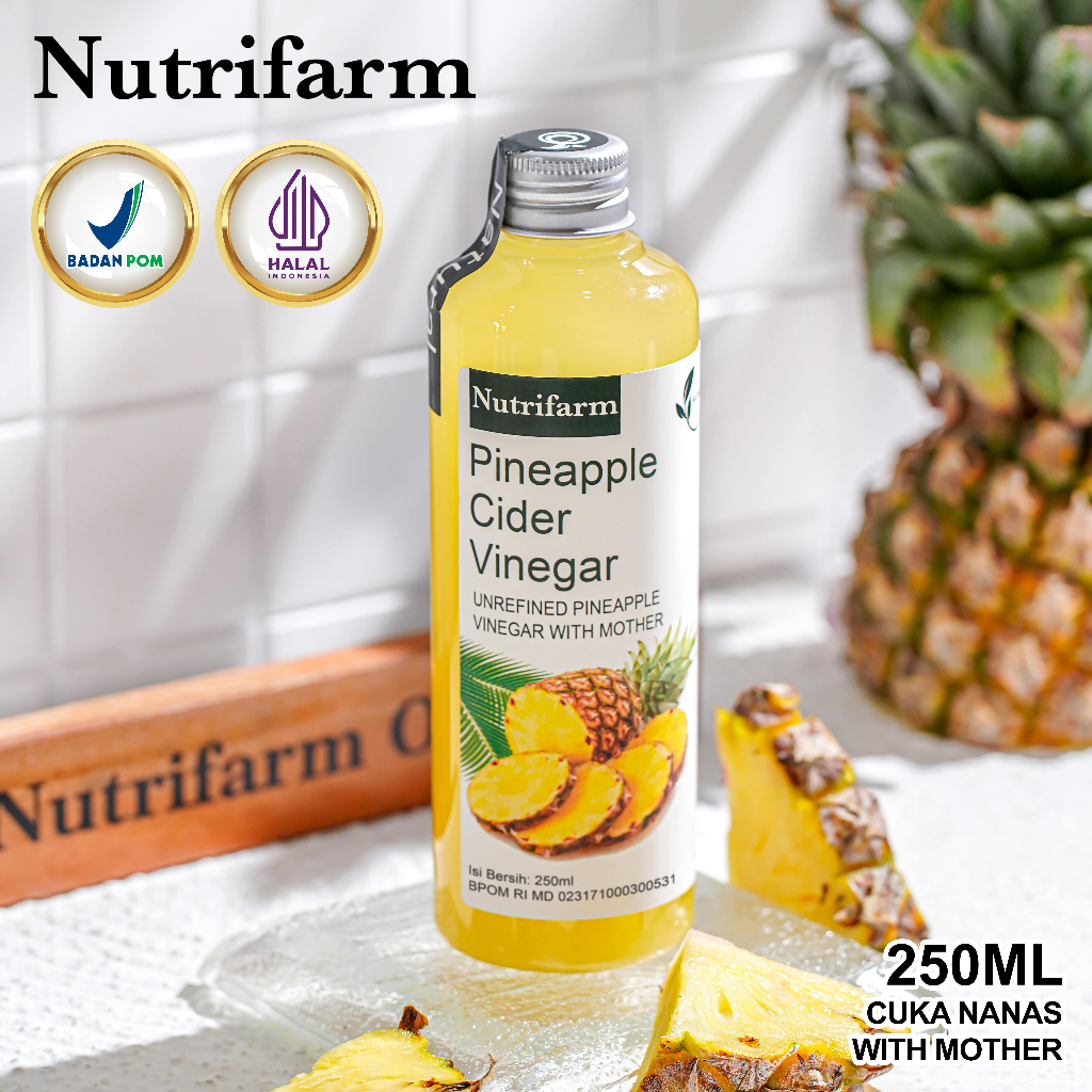 Jual Nutrifarm Cuka Nanas 250 ml With Mother / Pineapple Cider Vinegar ...