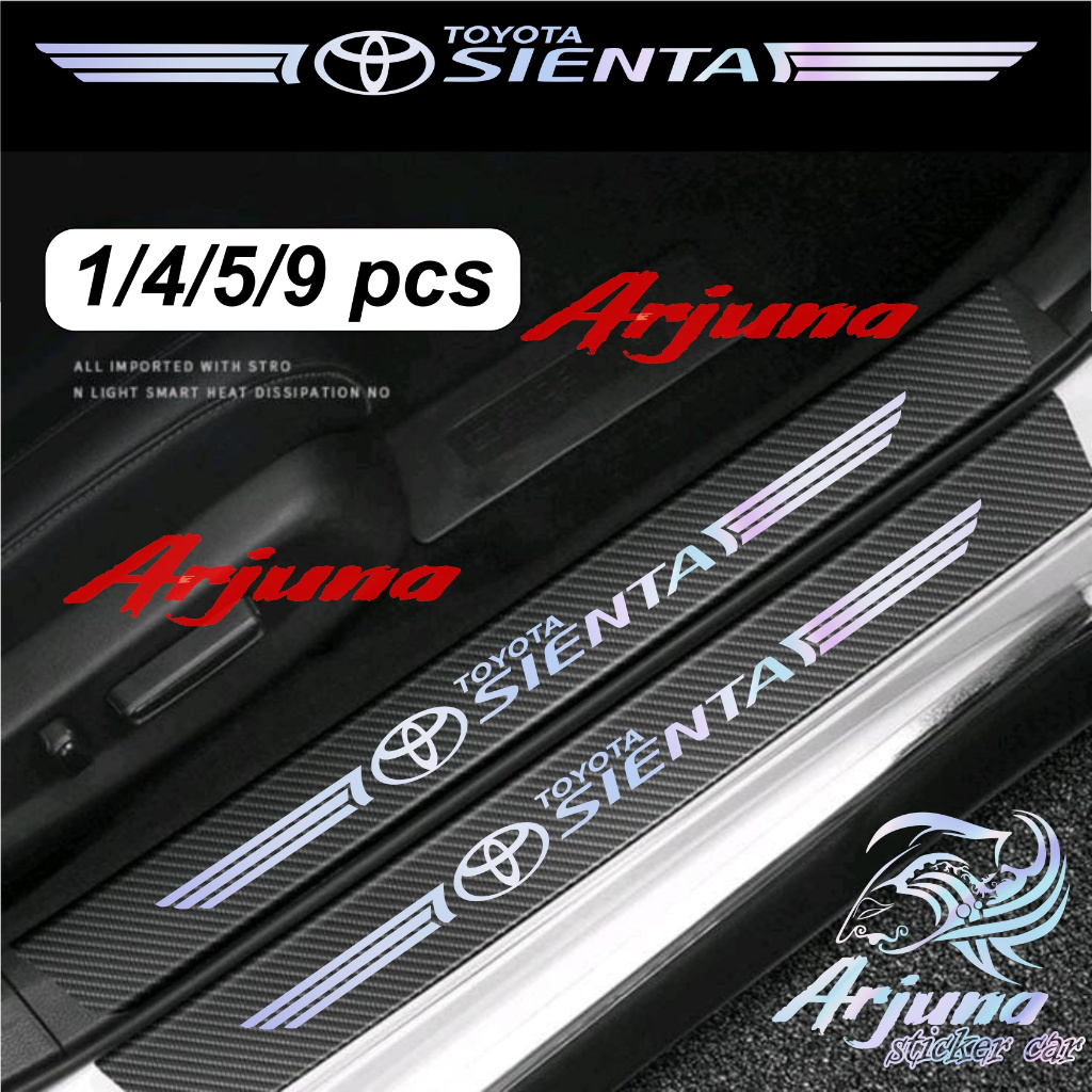 Jual stiker Sillplate mobil toyota sienta sticker karbon 3d sill plate ...