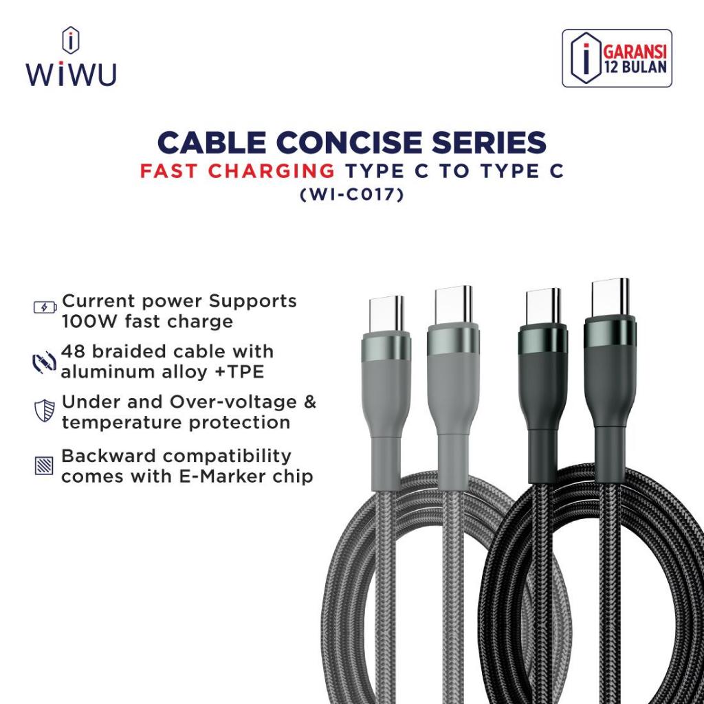 Jual WIWU Cable Concise Series Fast Charging Type C to Type C (Wi-C017) | Shopee Indonesia