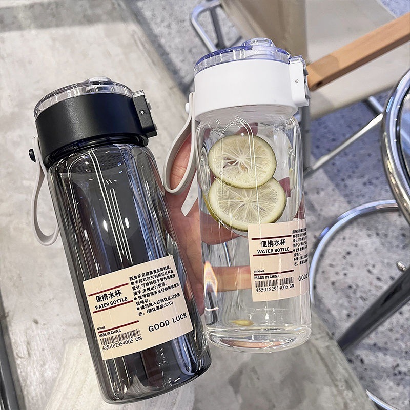 Jual IR-864 Botol Minum Putih Transparan Bening Estetik Botol Air Minum ...
