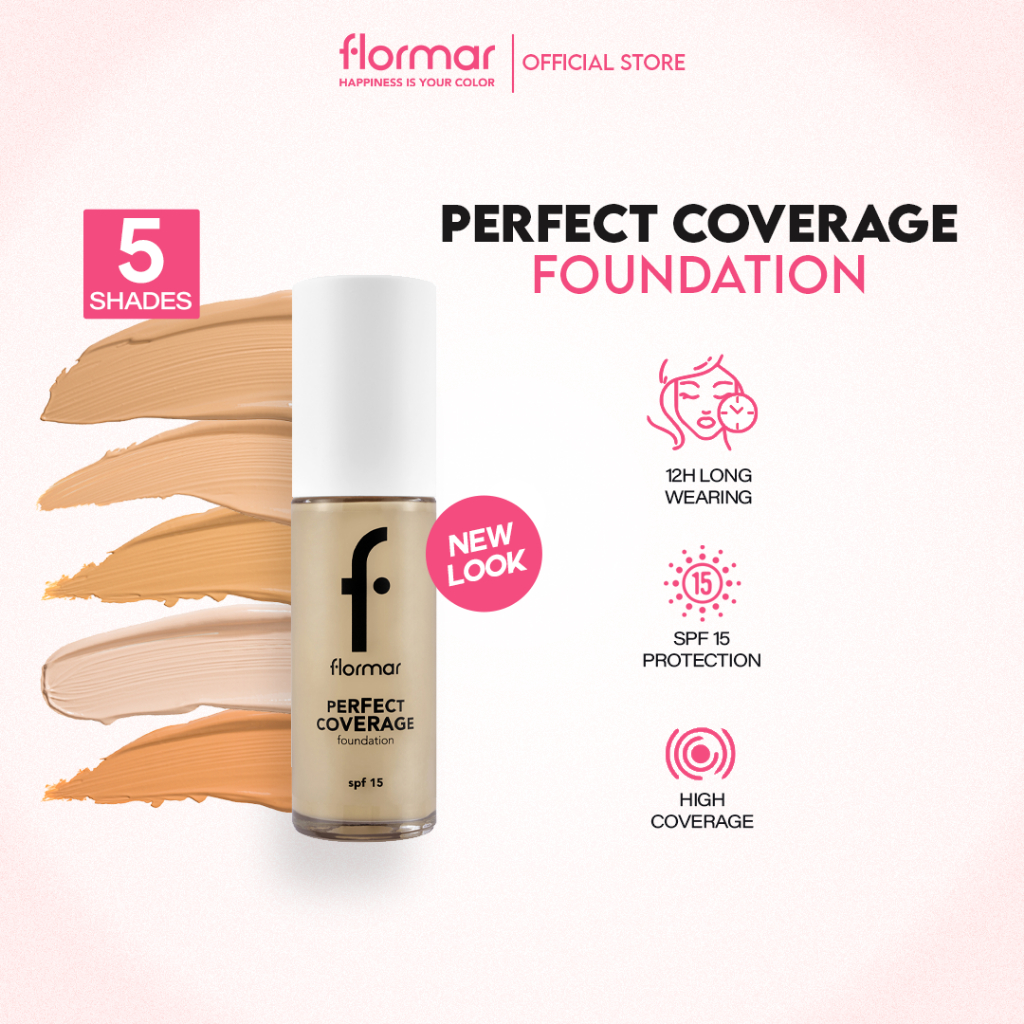 Jual Flormar Perfect Coverage Foundation | SPF 15 Tahan 12 Jam ...