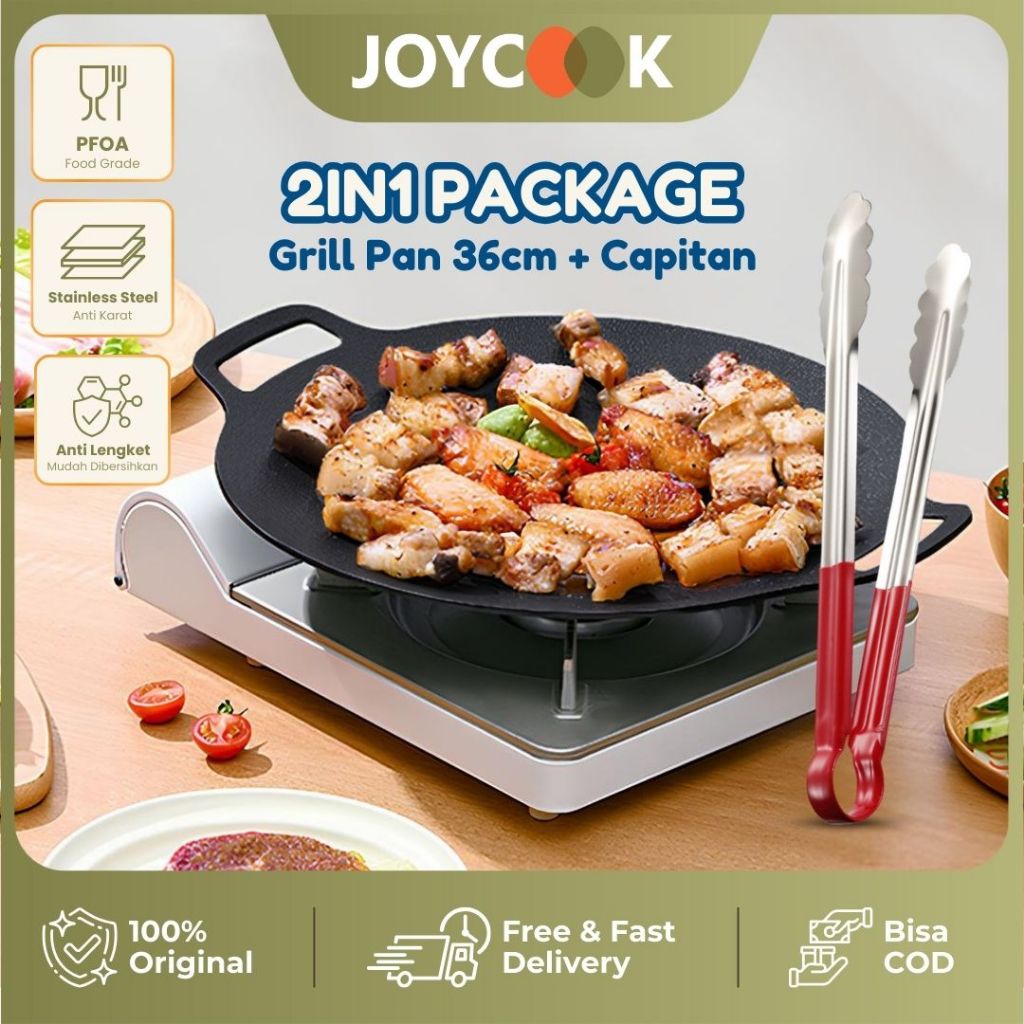 Jual JOYCOOK Bundling 2in1 Grill Pan 36cm Stainless Steel Anti Lengket ...