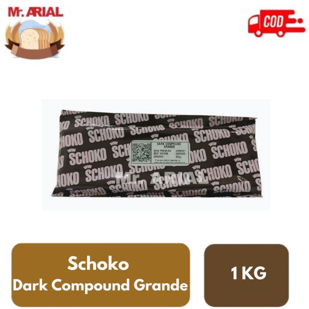 Jual SCHOKO Dark Compound Chocolate Block Grande - 1 Kg / Coklat ...