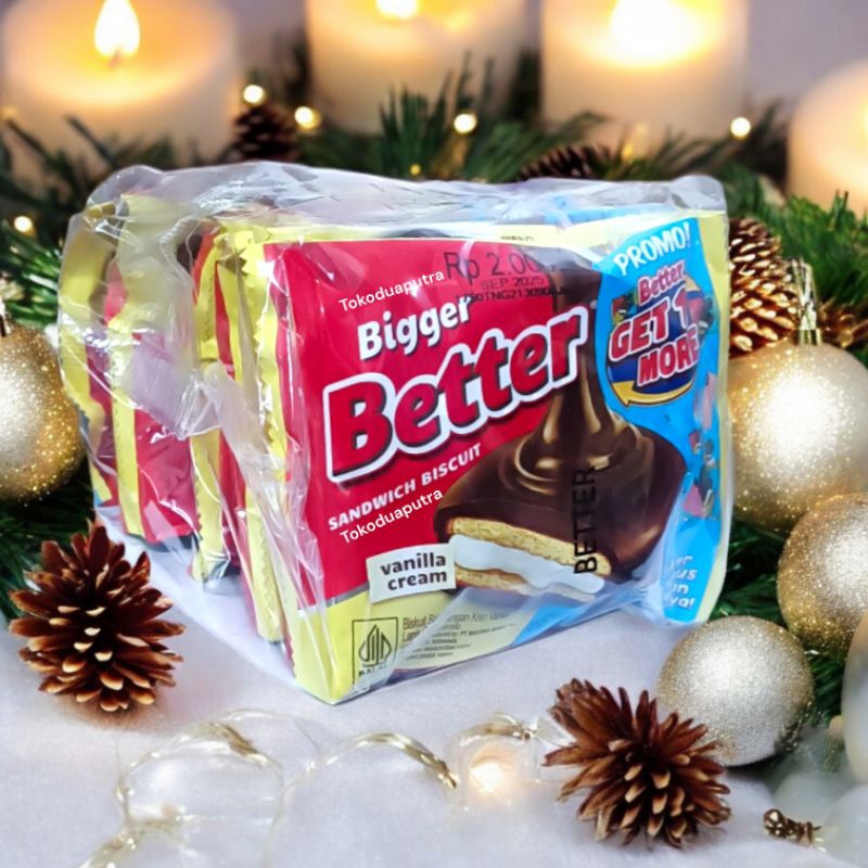 Jual Better sachet Bigger sandwich biskuit vanilla cream 10 bungkus ...