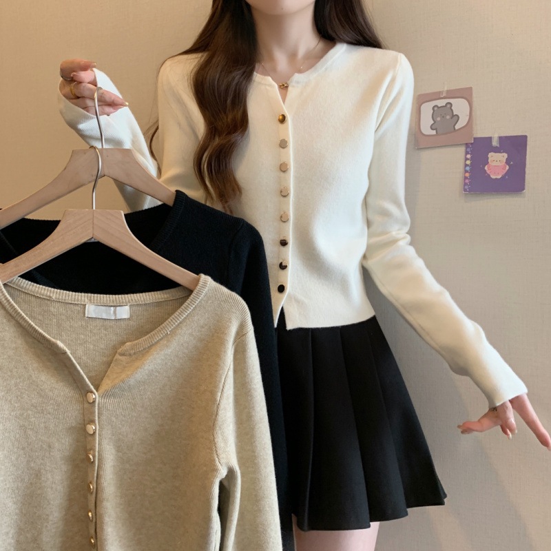 Jual Kaos Vneck Long Slevee Button Wanita Knit Blouse Wanita Baju ...