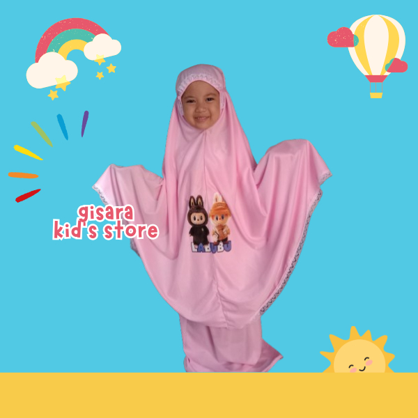 Jual Mukena Anak Labubu 1-10 Tahun Mukenah Anak Labubu Aksen Renda ...