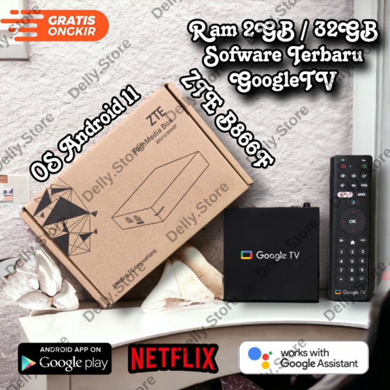 Jual (NEW) AndroidTV BOX ZTE B866F, RAM 2GB/32GB, Remot Voice (Rooted & Full Aplikasi) | Shopee ...