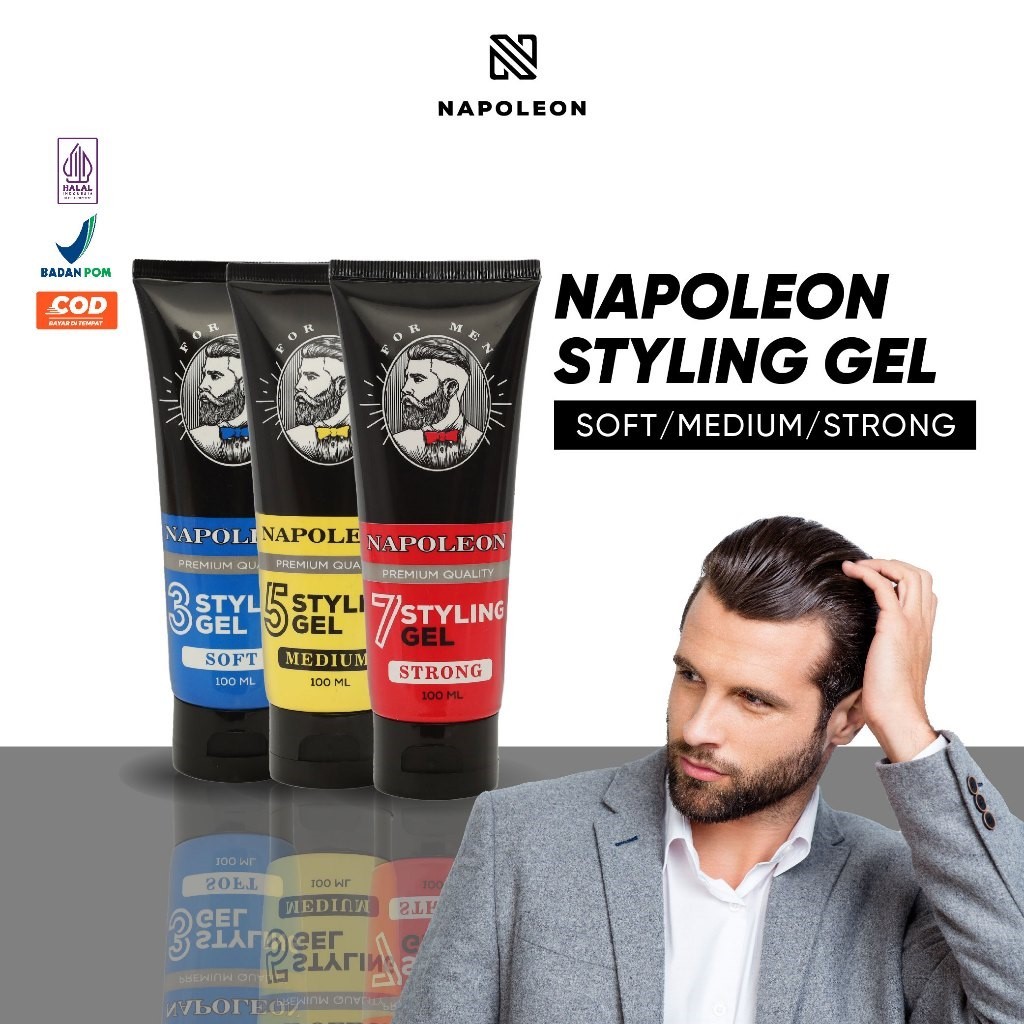 Jual NAPOLEON Styling Gel Rambut Pria 100 ML | Shopee Indonesia