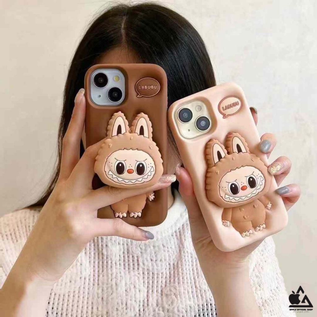 Jual 2in1 Silikon Lucu 3D Labubu Pop Standing iPhone 16 15 14 13 12 11 ...