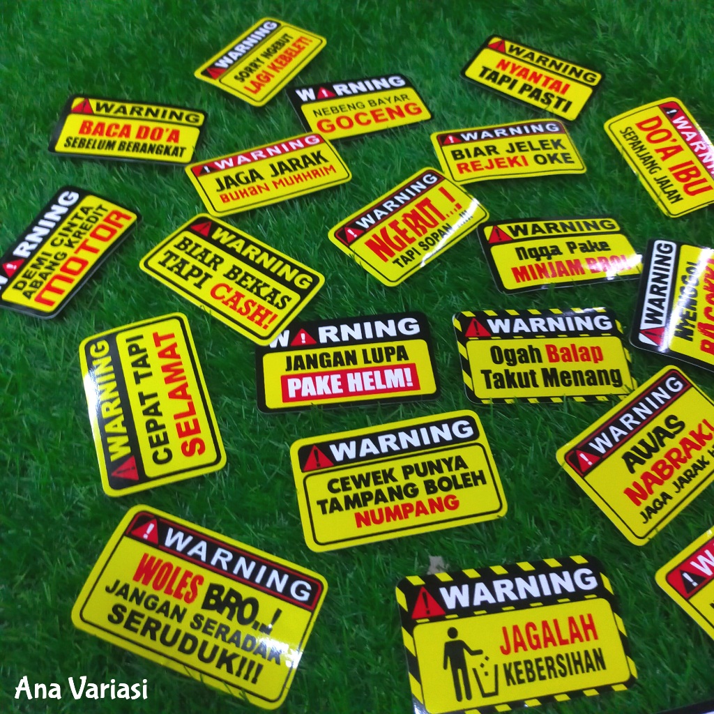 Jual Stiker motor warning sticker motor warning kata kata unik isi 100 pcs | Shopee Indonesia