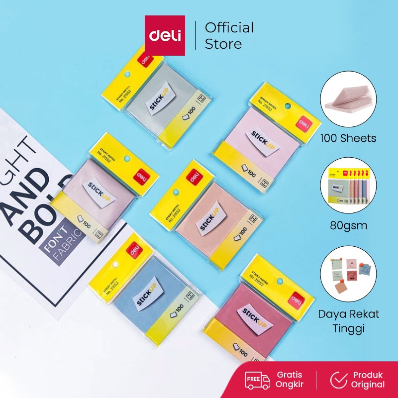 Jual Deli Sticky Note / Memo Tempel 100 Sheets 3x3 Lem Kuat 21552 ...