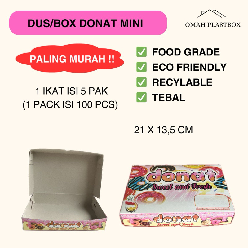 Jual Dus/Box Donat Mini Tebal Ukuran 21x13,5x4 CM | Shopee Indonesia