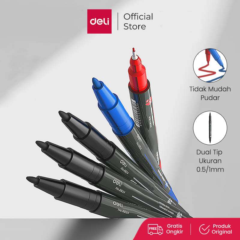 Jual Deli Spidol Double Tip Ujung Pena Ganda 6824 | Shopee Indonesia