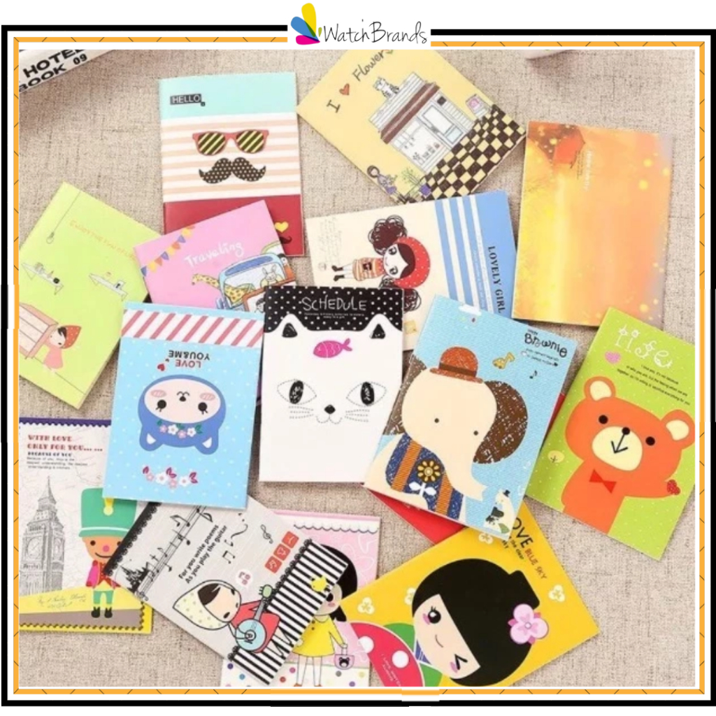 Jual WBS Buku Tulis Mini Motif Kartun Cartoon Buku Catatan Memo Pad ...