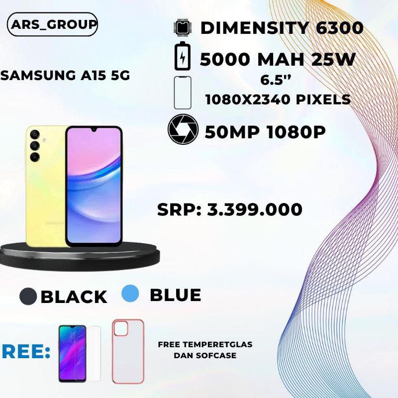 Jual SAMSUNG A15 5G NO REPACK DI JAMIN ORIGINAL FREE TG DAN SOFCASE ...