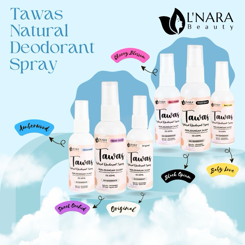 Jual 6 Botol deodorant tawas spray L’Nara beauty / LNara Beauty @60ml ...