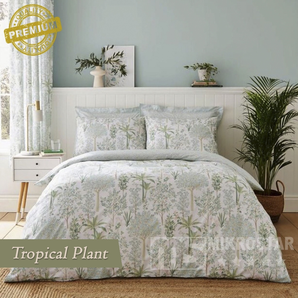 Jual BED COVER SET | MOTIF BUNGA | TROPICAL PLANT | 1 SET LENGKAP ...