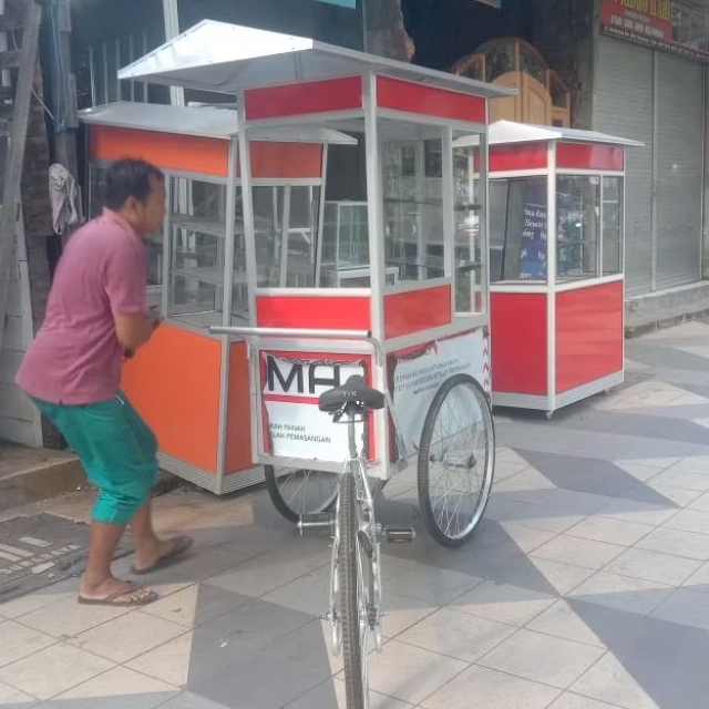 Jual gerobak rombong alumunium becak anti karat | Shopee Indonesia