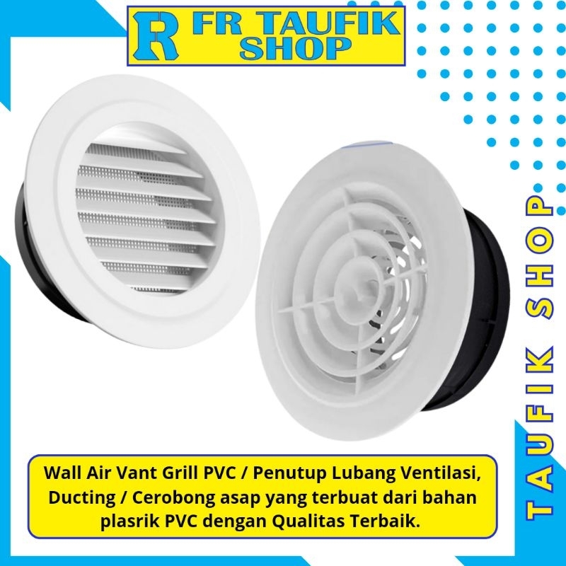 Jual Wall Air Vent/Penutup/Grill Bulat PVC (Plastik) Pipa Exhause ...
