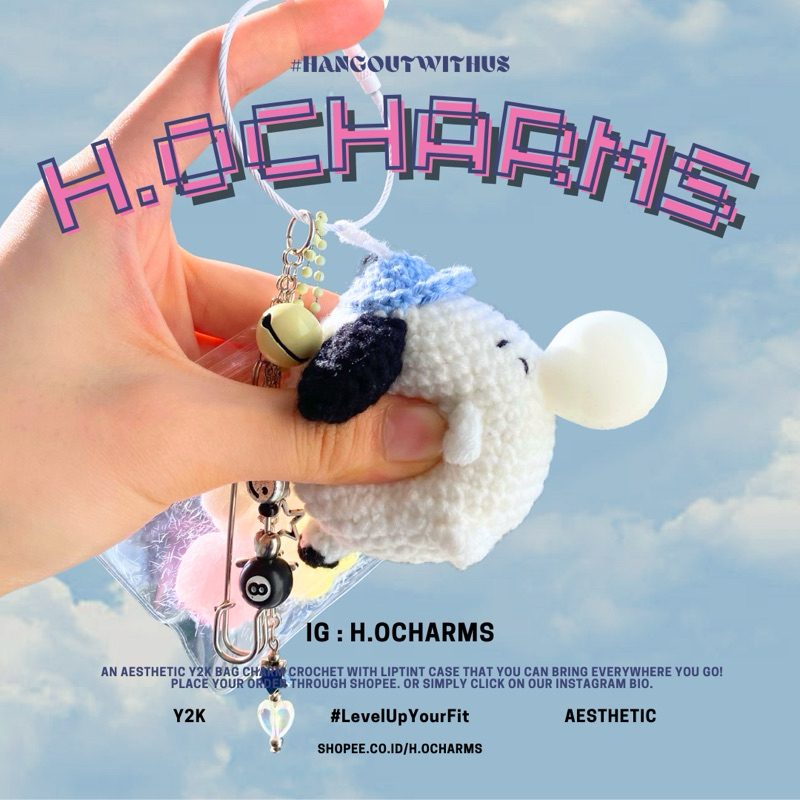 Jual [H.OCHARMS] bag charm boneka crochet bubble with paw taba squishy ...