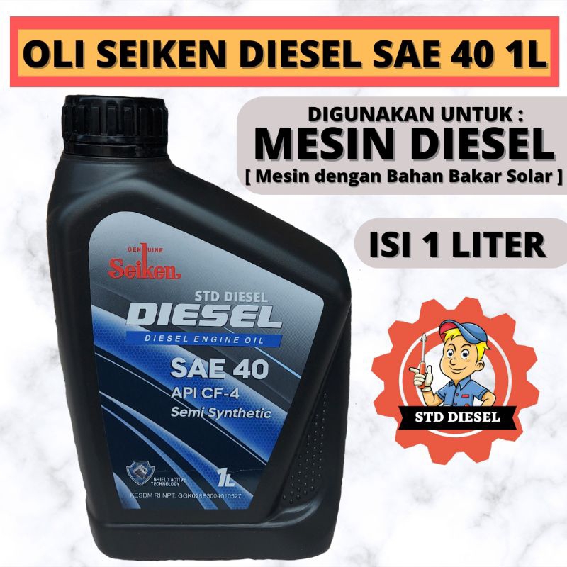 Jual OLI SEIKEN DIESEL SAE 40 1 LITER OIL PELUMAS OLI UNTUK MESIN SOLAR ...