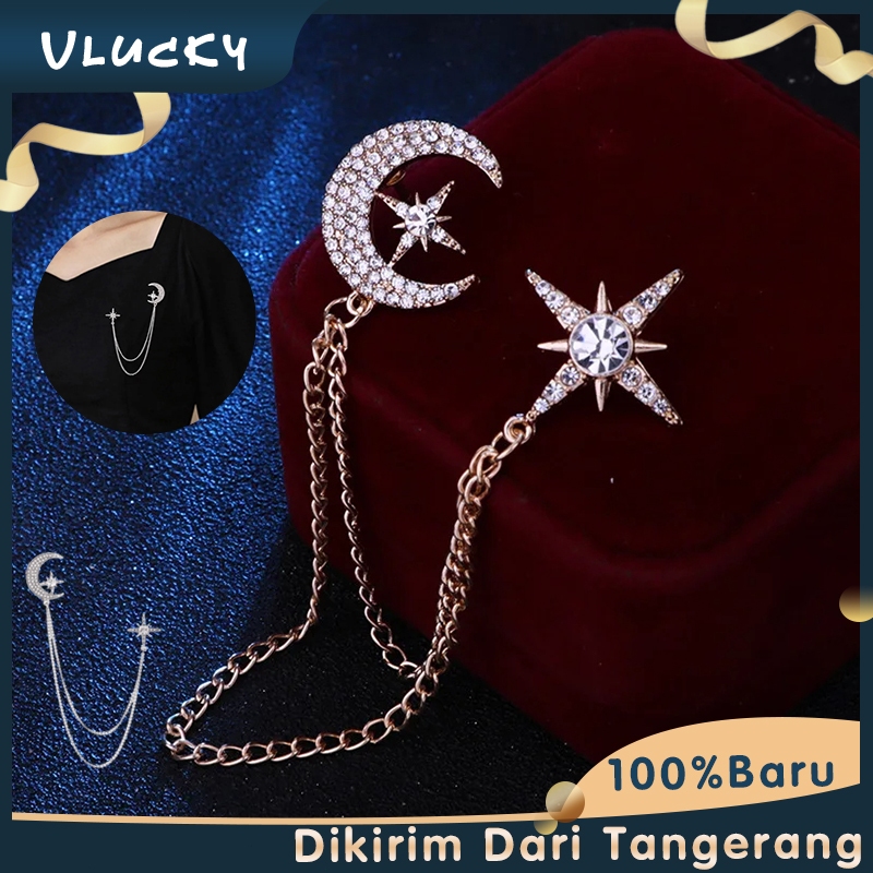 Jual Lapel Pin Rantai Jas Desain Moon Bintang Bros Untuk Pria | Shopee ...