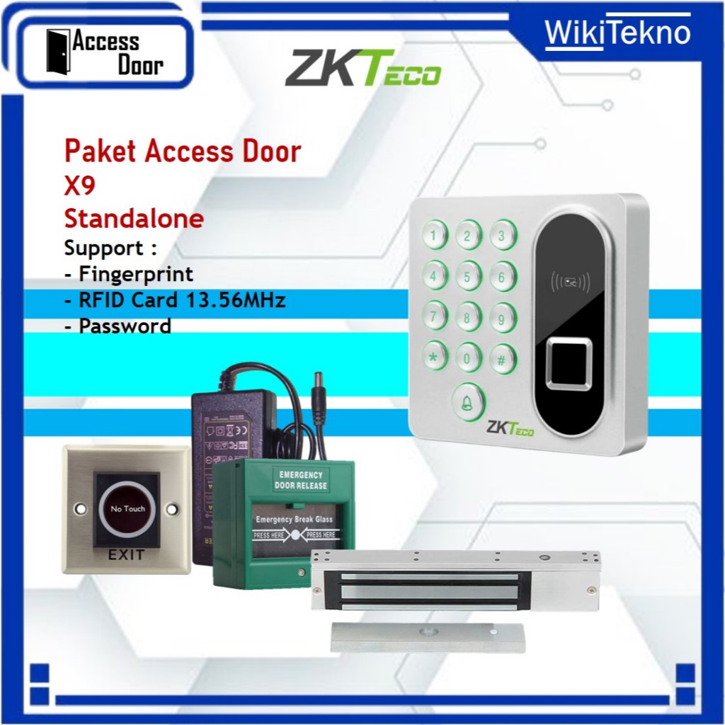 Jual Paket Access Door ZKTeco X9 Fingerprint Card & PIN Access Control ...