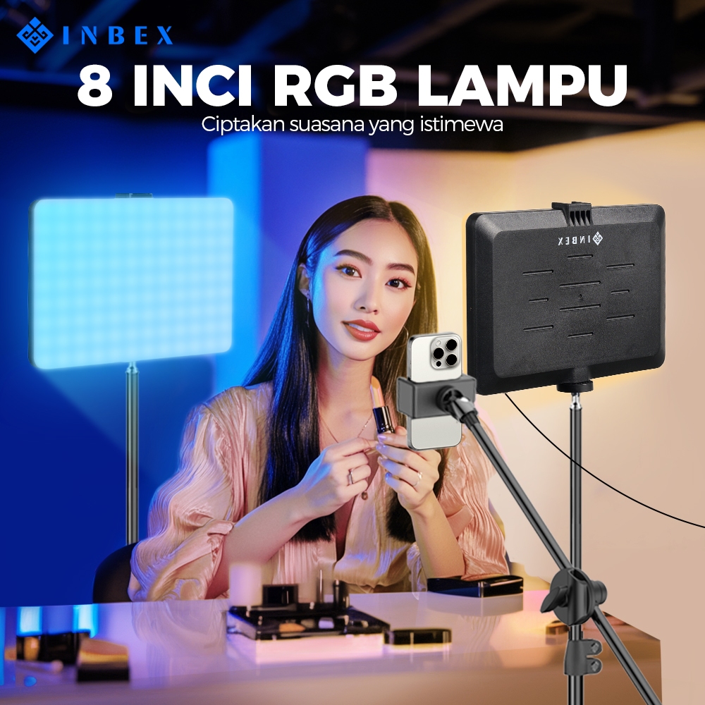 Jual INBEX RGB 8 inci Lampu Foto Lighting LED Lampu Sorot Lighting ...